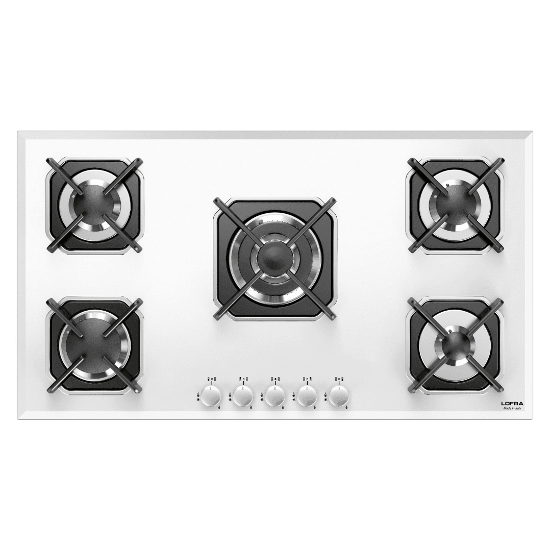 Professional Gas Glass Hob 90 cm Marte Triple Ring Burner Centre