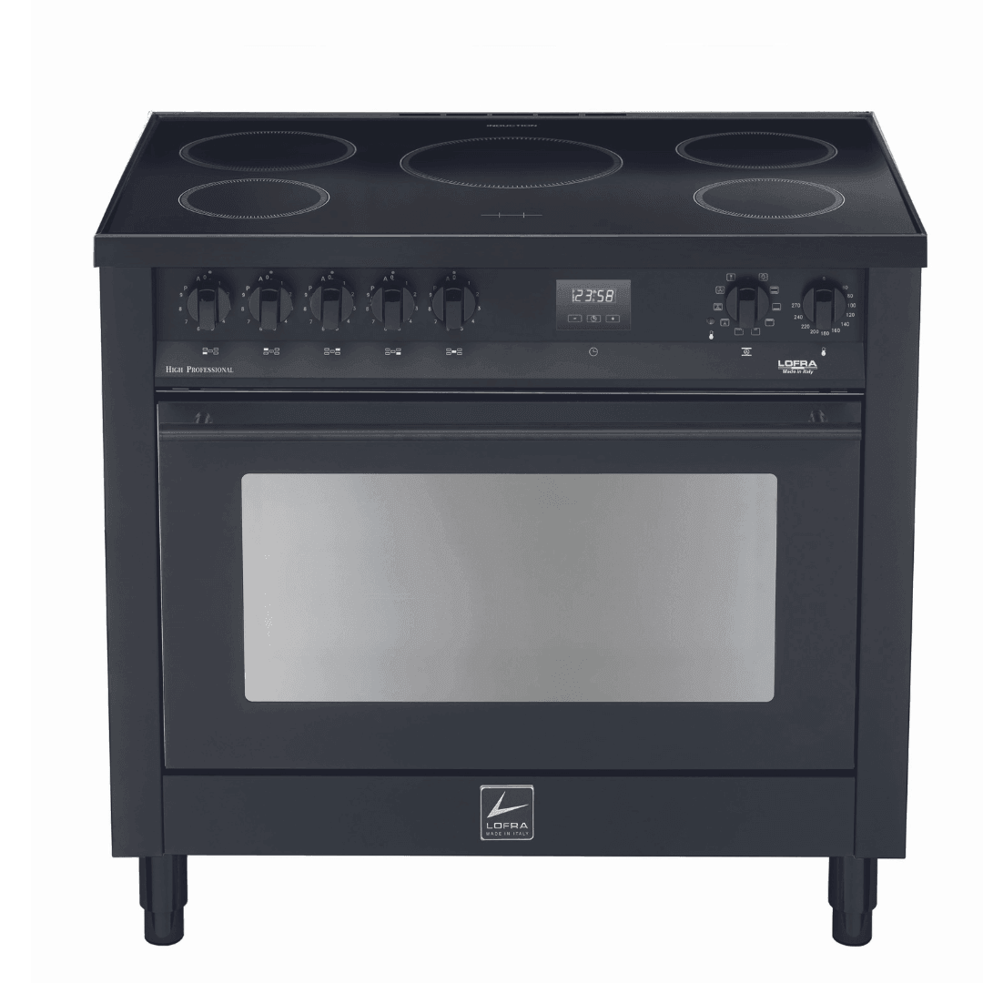 Professional 90 cm Electric Fuel Range Cooker - Black Matt