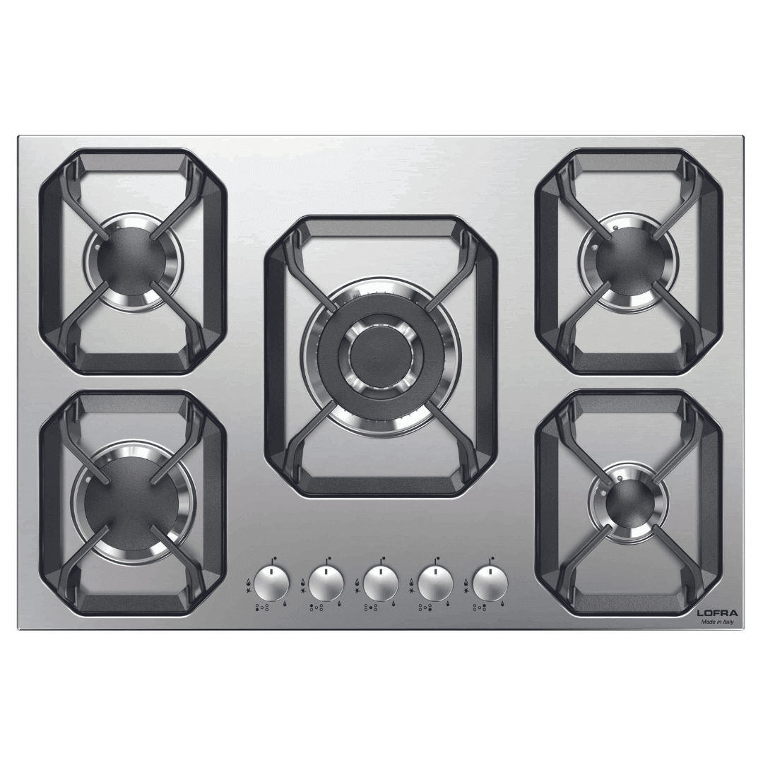 Professional Stainless Steel Hob 75 cm - Urano - Steel - Triple Ring