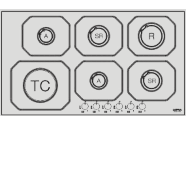 Professional Stainless Steel Hob 90 cm - Plutone - Stainless Steel